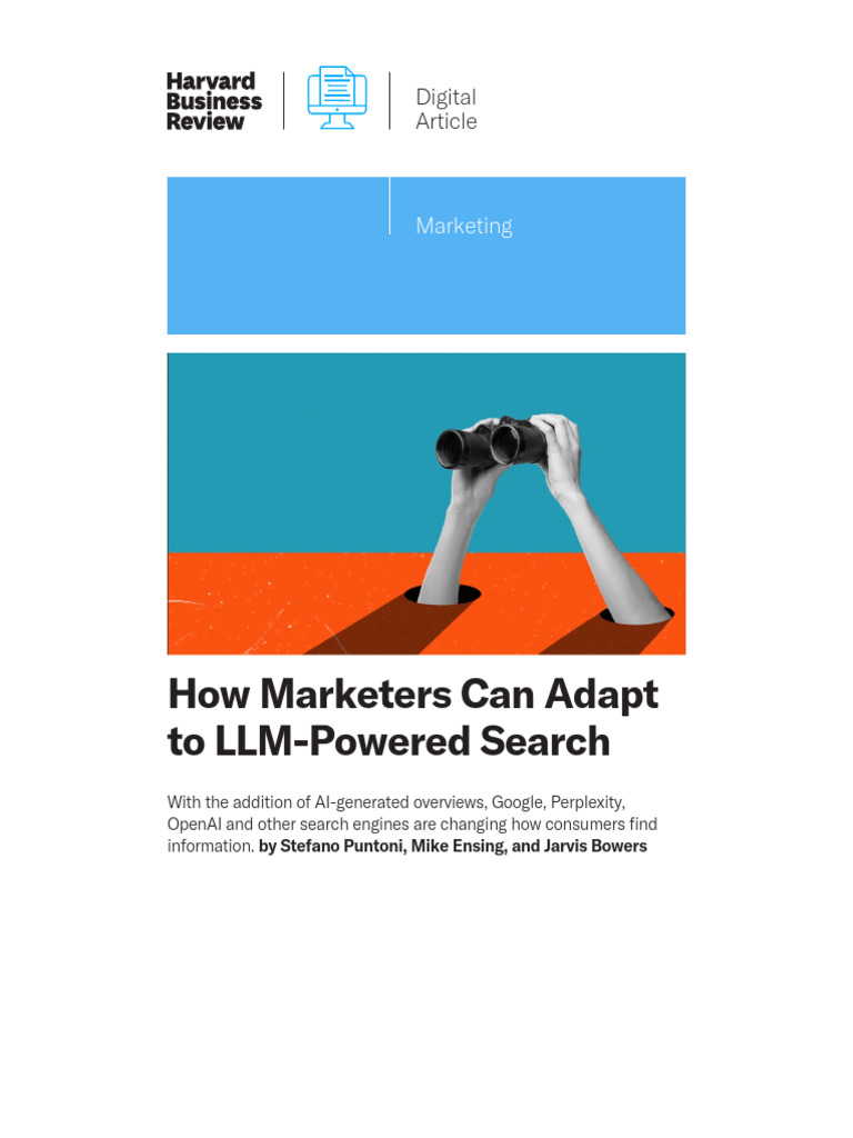 Adapting Marketing to LLM Search | PDF | Search Engine Optimization ...