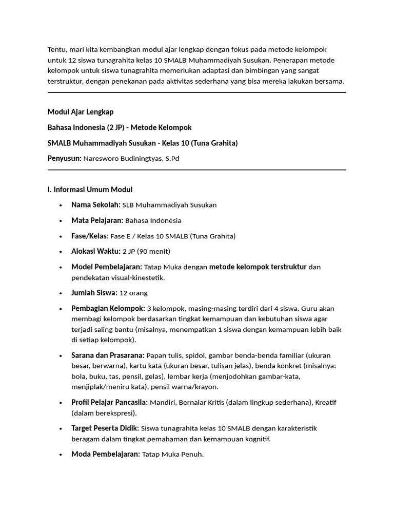 Draft Modul Ajar Kelas 10 | PDF