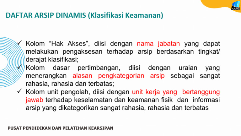 Materi Sistem Klasifikasi Keamanan Dan Akses Arsip Dinamis Jeni - 87 | PDF