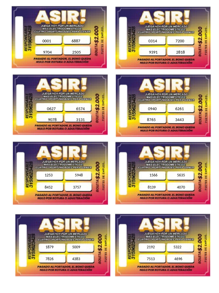 Boletas de 4 Numerios Okkkkkk | PDF