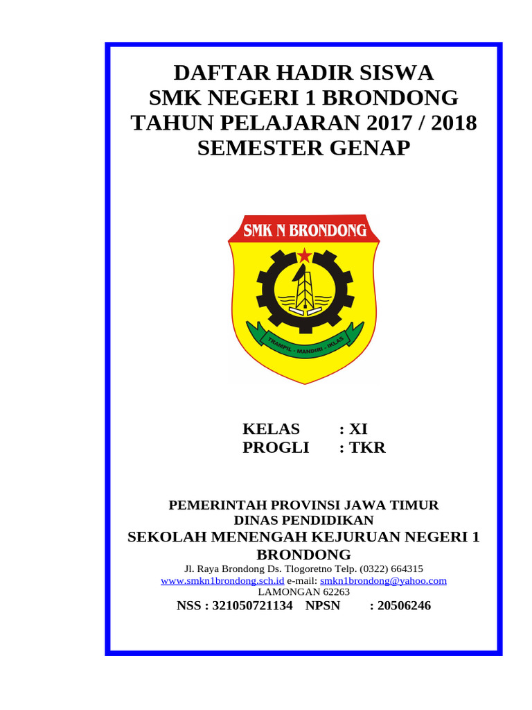 Cover Absensi SISWA Print | PDF