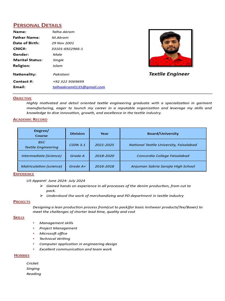 Talha Akram CV-1 | PDF