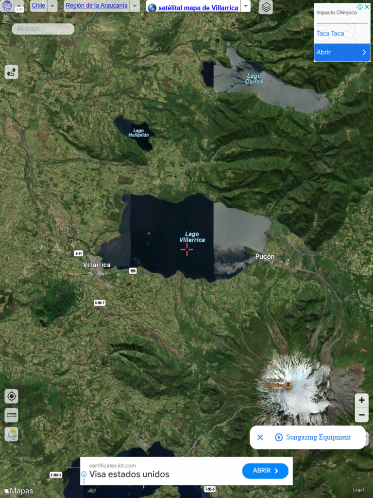 Satelital Mapa de Villarrica Chile, Región de La Araucanía | PDF