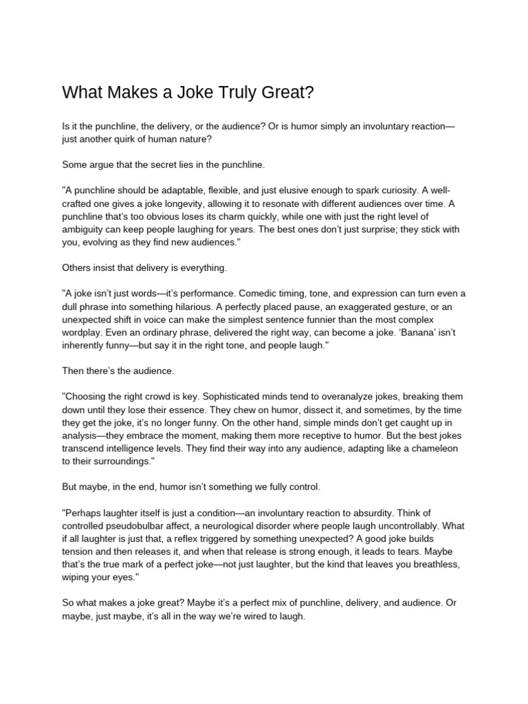 Elements of a Great Joke | PDF