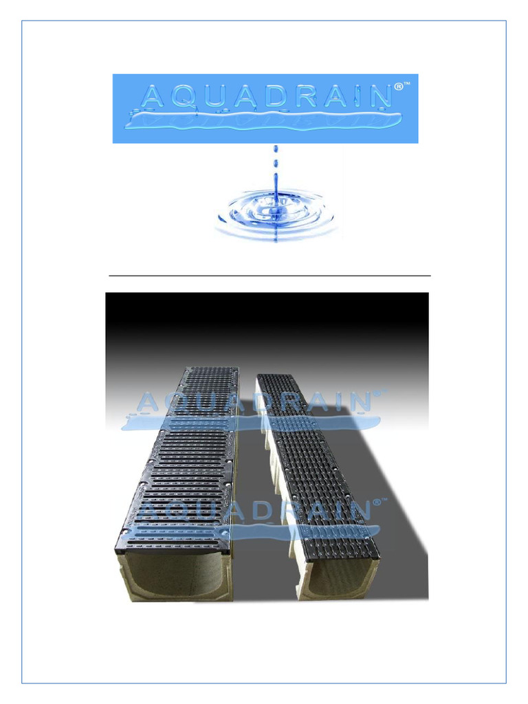 Aquadrain Polymer Concrete Drainage Systems | PDF | Concrete | Copyright