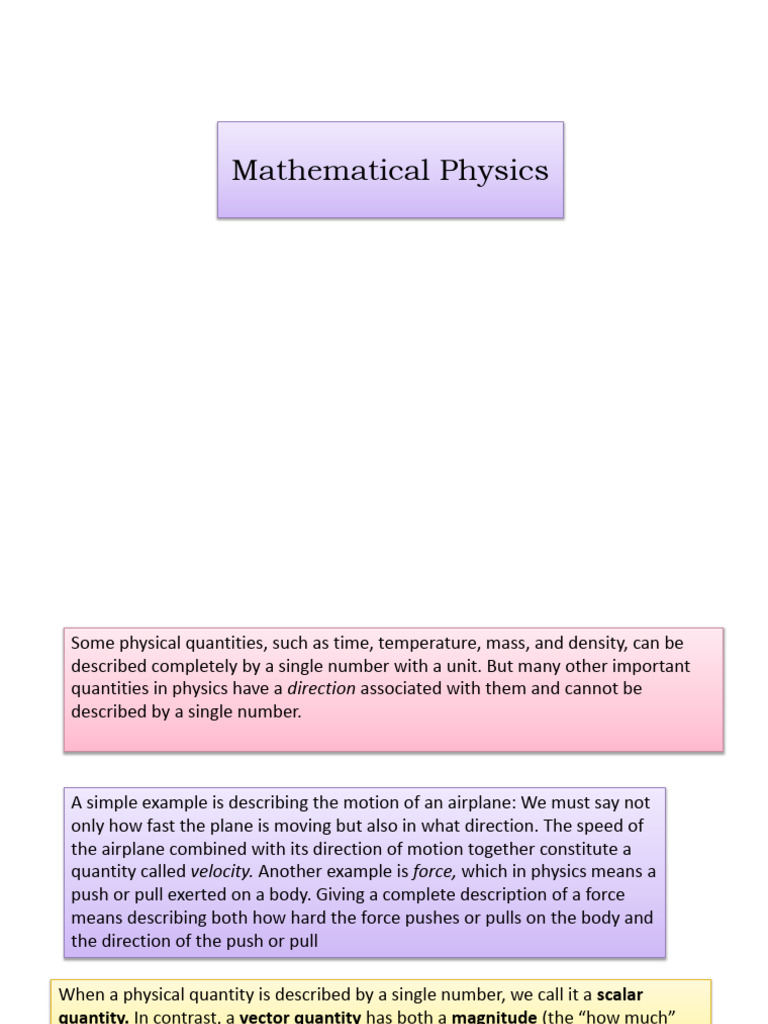 1 Mathematical Physics Sp2025 | PDF | Euclidean Vector | Quantity