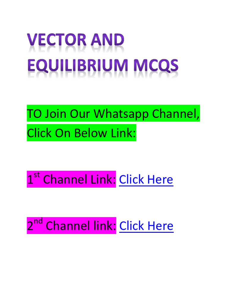 Vector and Equilibrium Mcqs - Mscat Squadrones | PDF