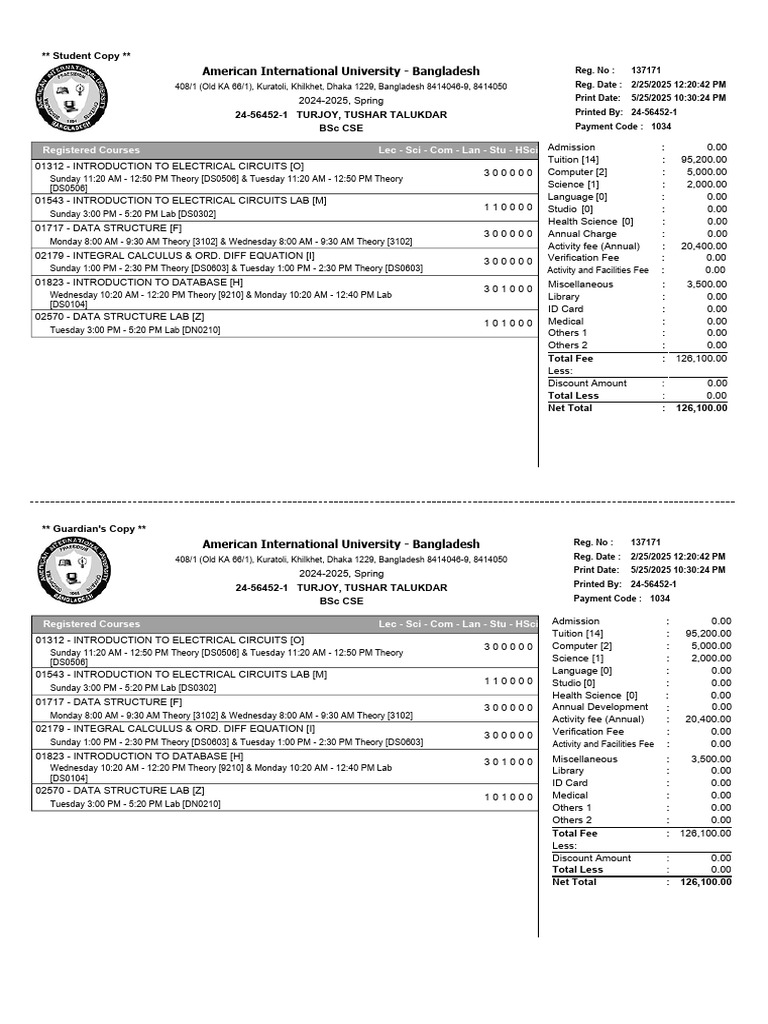 RegistrationPrintout 24564521 | PDF | Banks | Payments