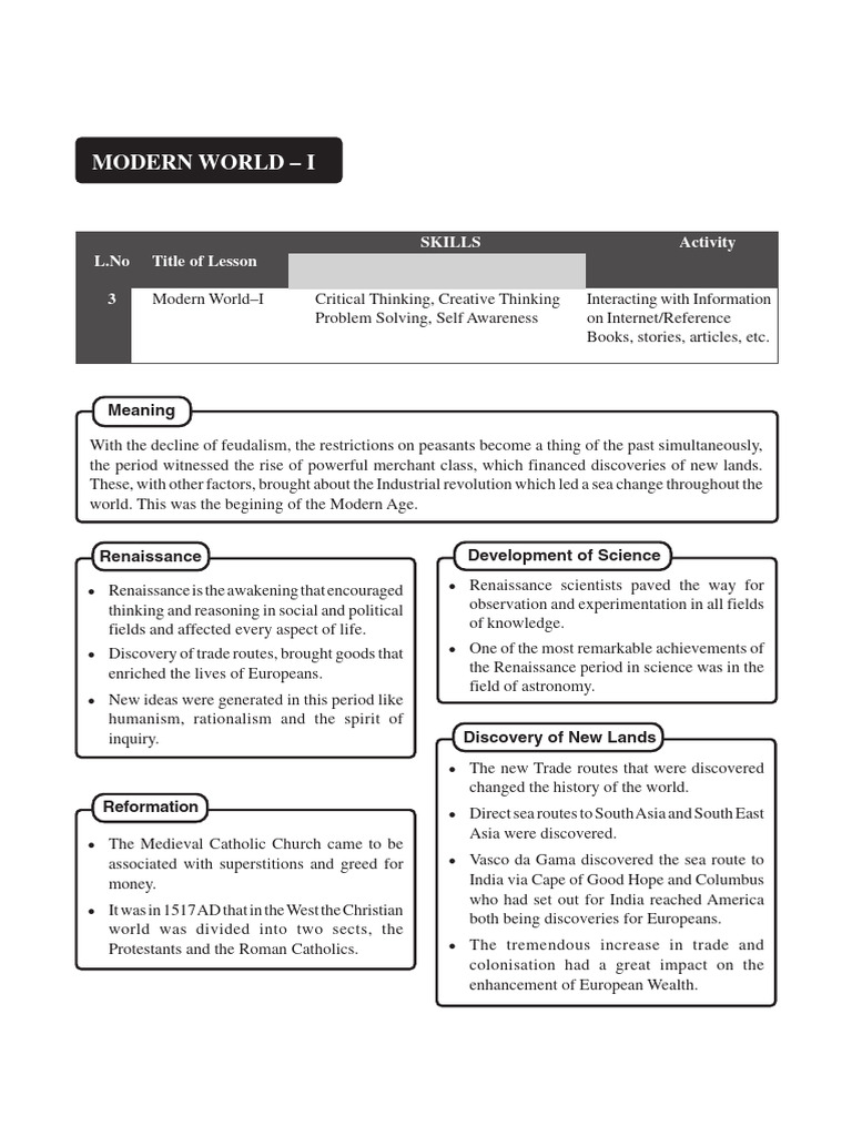 Modern World History: Key Events & Changes | PDF | Renaissance | Science