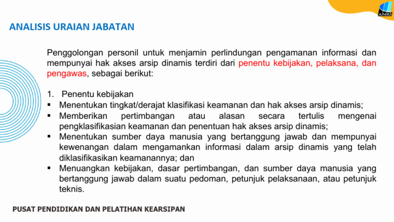 Materi Sistem Klasifikasi Keamanan Dan Akses Arsip Dinamis Jeni - 65 | PDF
