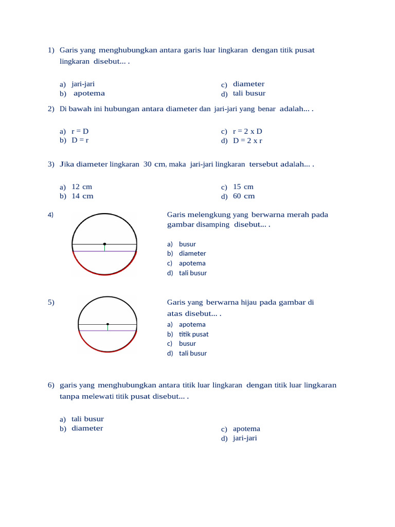 Unsur Unsur Lingkaran 1 | PDF