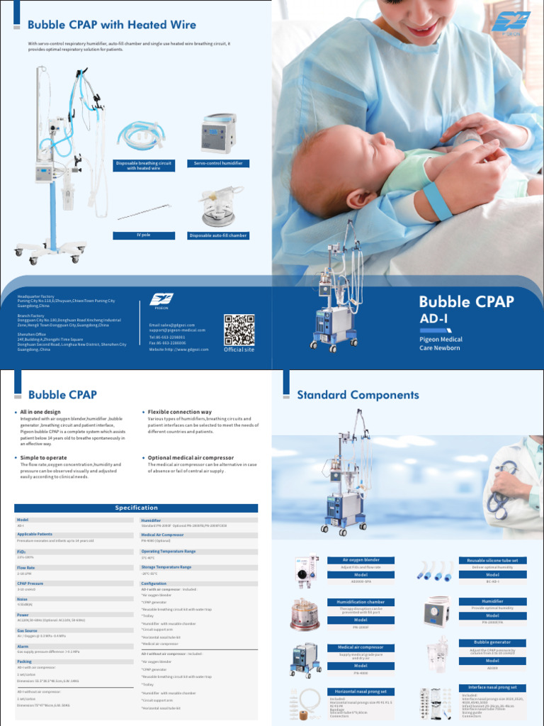 Pigeon Bubble CPAP System Overview | PDF