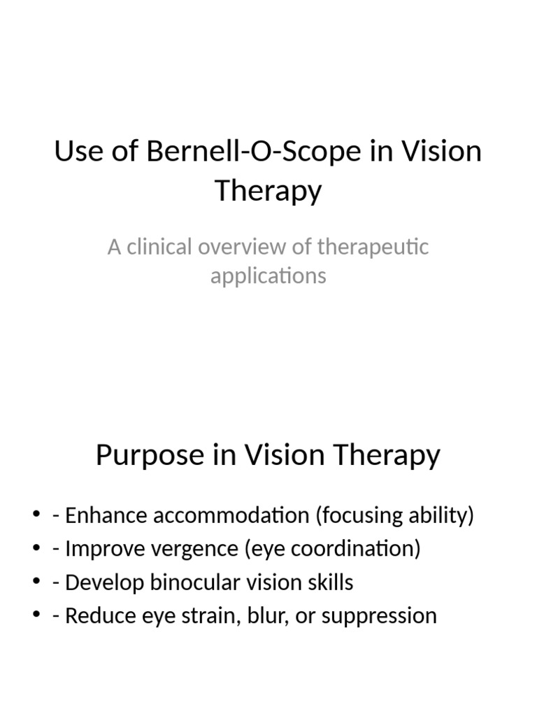 Bernell-O-Scope in Vision Therapy | PDF