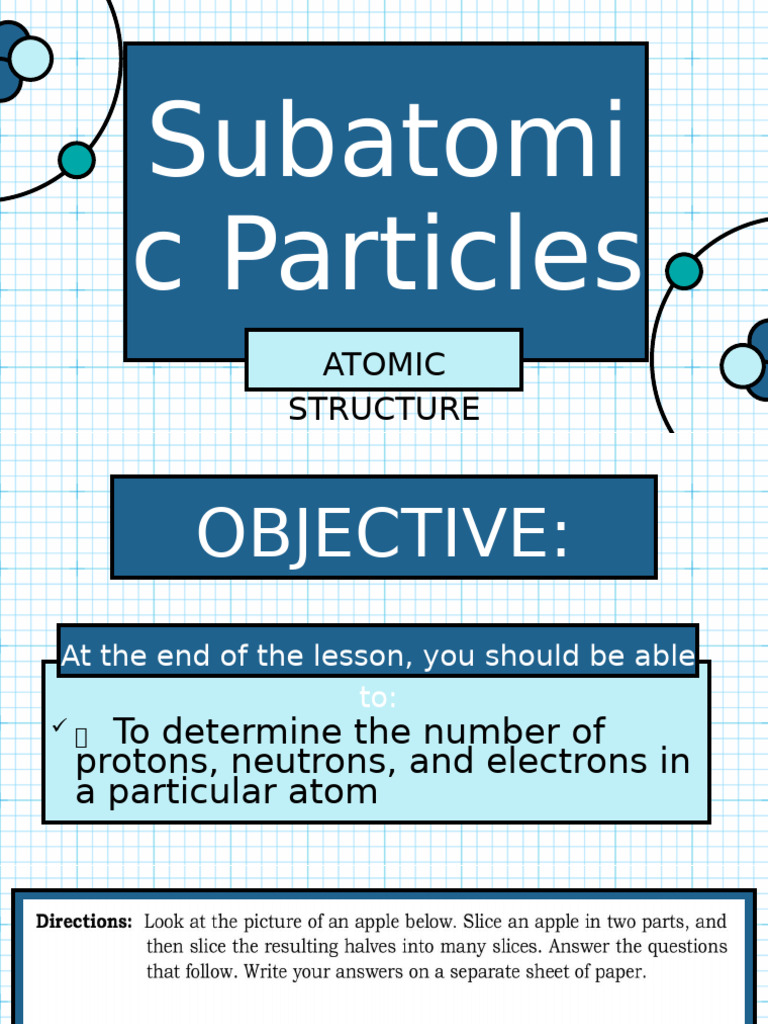 Chemistry - Lesson 2 (Sub-Atomic Particles) | PDF | Atomic Nucleus | Atoms