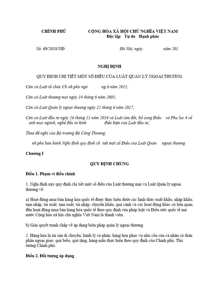 Nghi Dinh 69 | PDF