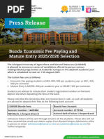 Call For Applications For Admission Into Luanar Postgraduate Programmes ...