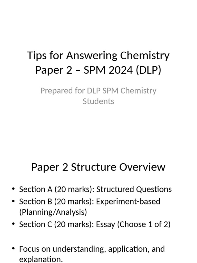 SPM 2024 Chemistry Paper 2 Guide | PDF | Titration | Chemistry