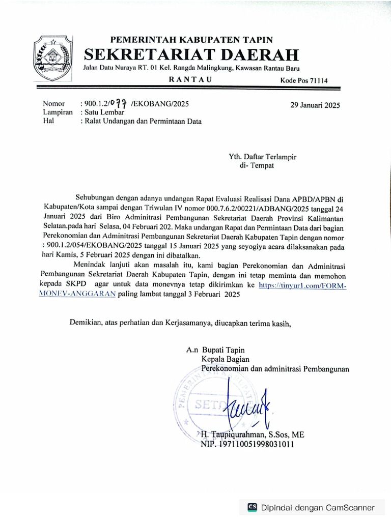 Ralat Undangan Dan Permintaan Data | PDF