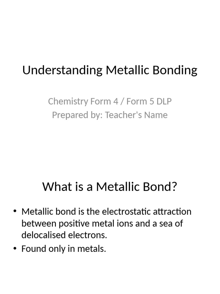 Understanding Metallic Bonding | PDF