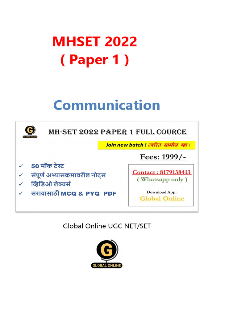 Communication Skills for UGC NET/SET | PDF | Communication | Nonverbal ...