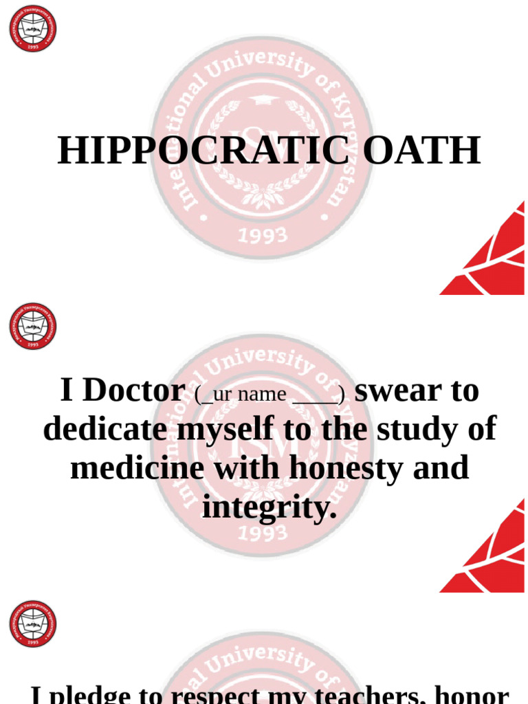 Hippocratic Oath Iuk Ism | PDF