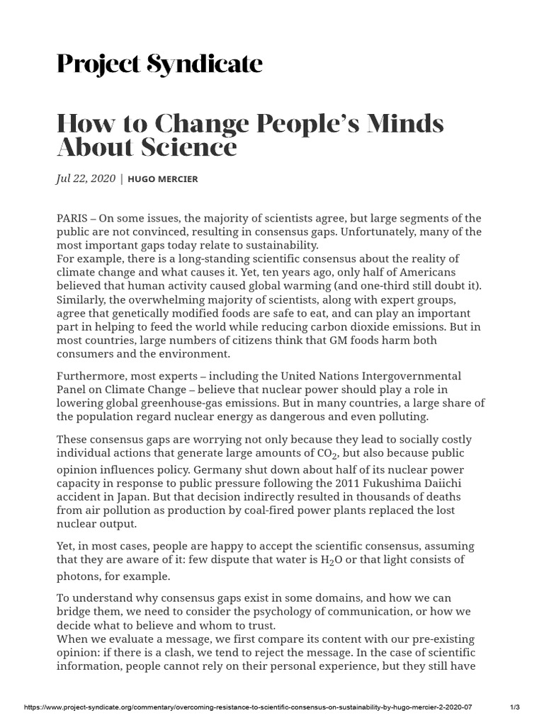 006 - EN - How To Change People's Minds About Science by Hugo Mercier ...