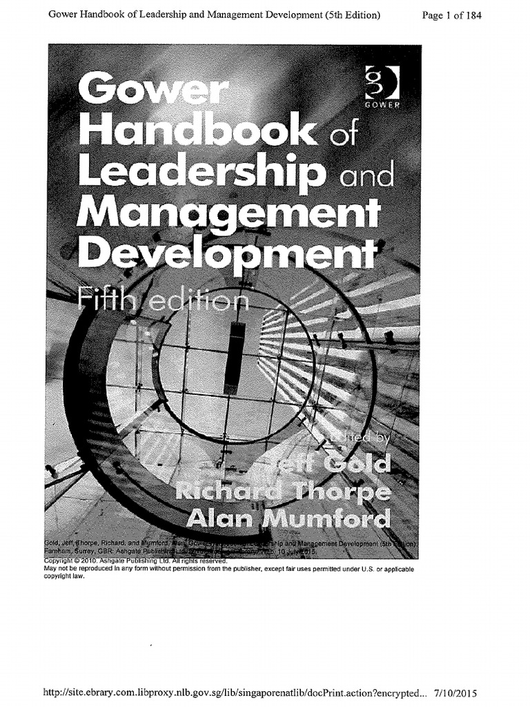 Gower Handbook of Leadership and Management Development | PDF