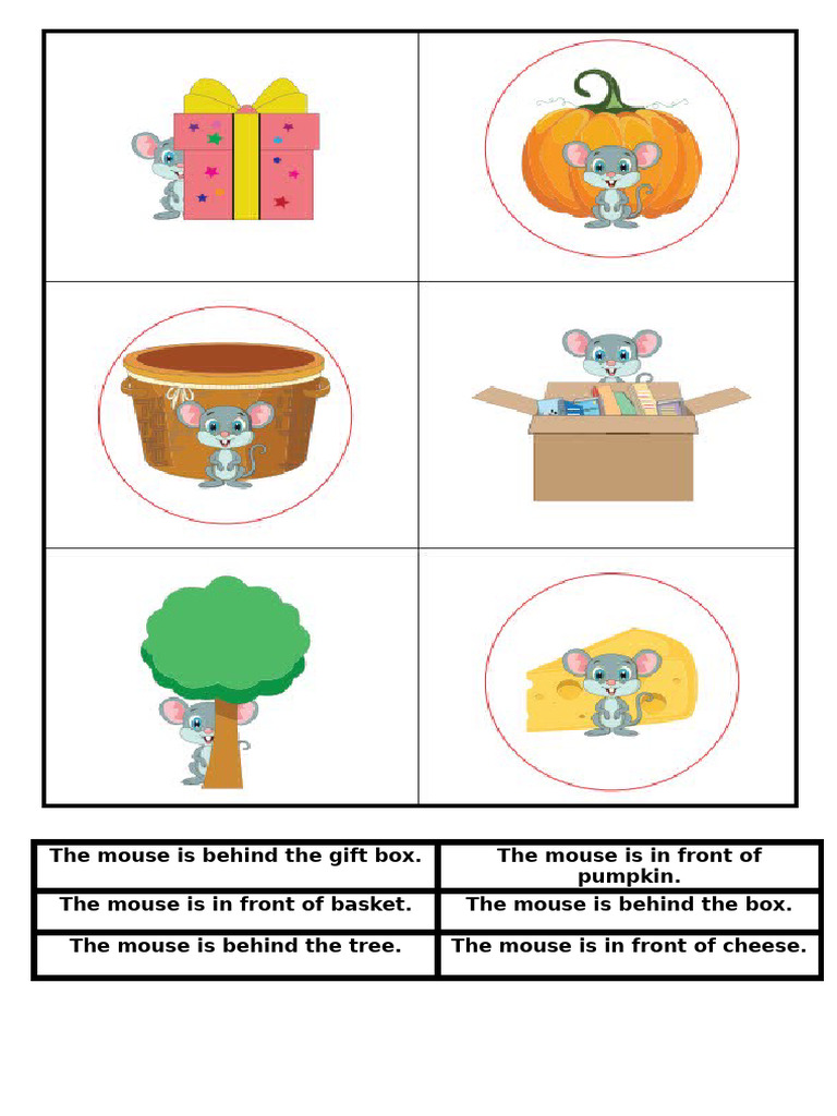 Prepositions in Front Behind Worksheet | PDF