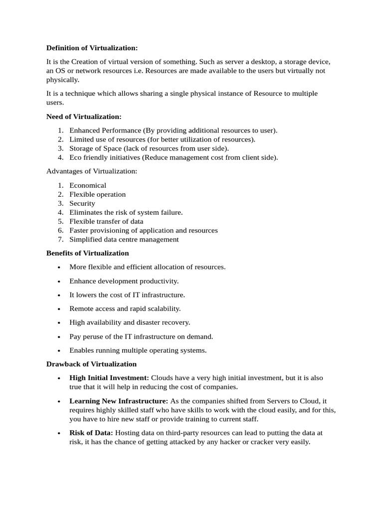 Benefits of Virtualization | PDF | Virtualization | Virtual Machine