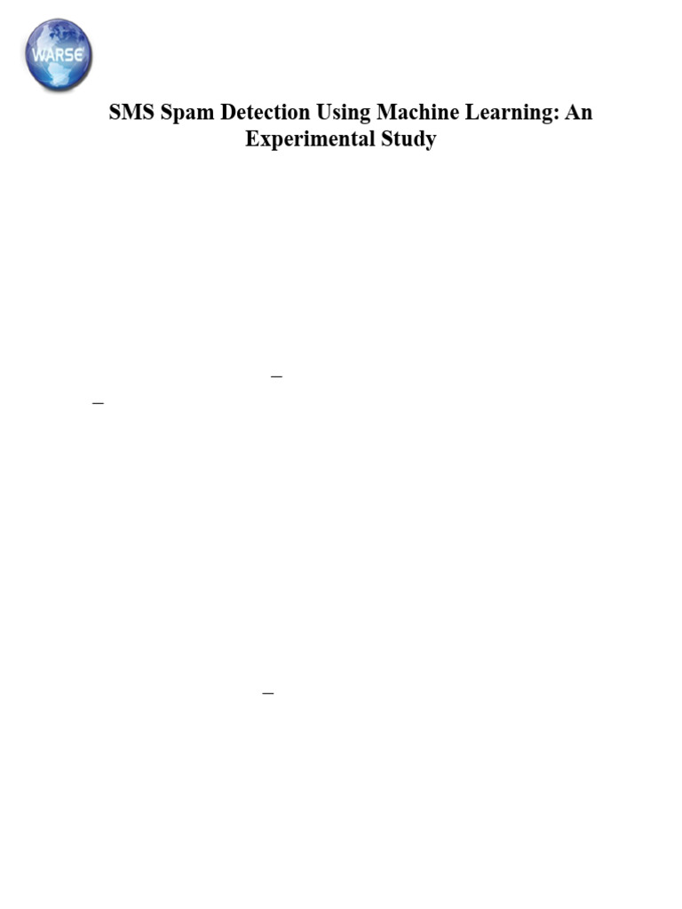 SMS Spam Detection with Machine Learning | PDF | Machine Learning ...