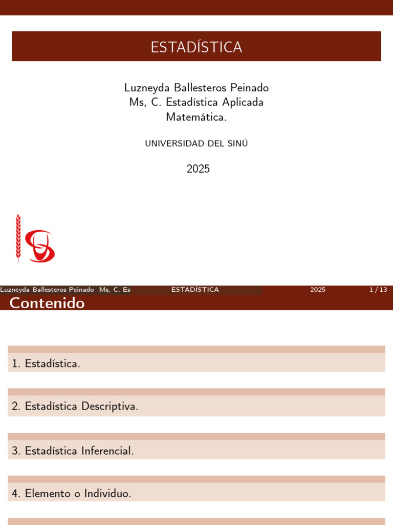 Conceptos Básicos de La Estadística | PDF | Estadísticas | Muestreo (Estadísticas)