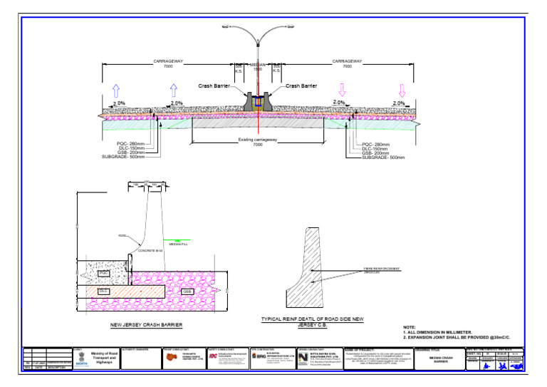 Median Crash Barrier Drawing-01 | PDF | Streets And Roads | Road