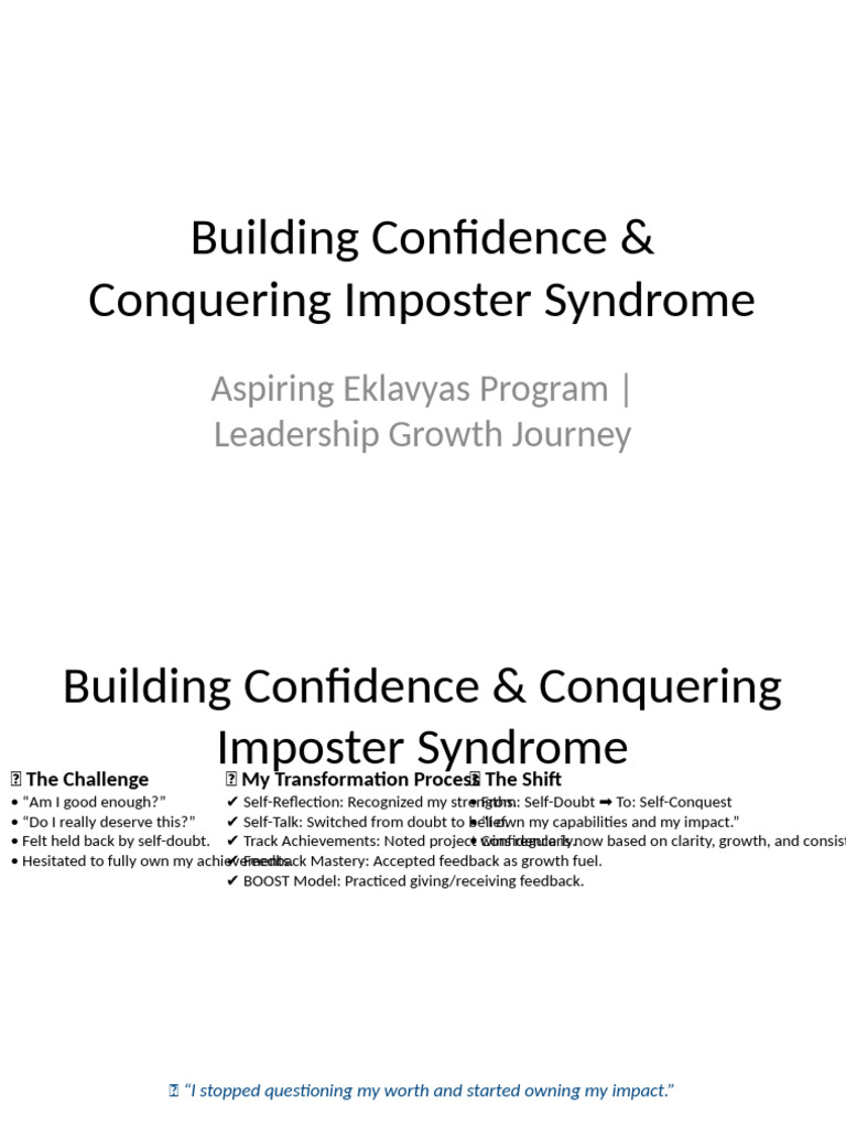 Conquering Imposter Syndrome | PDF