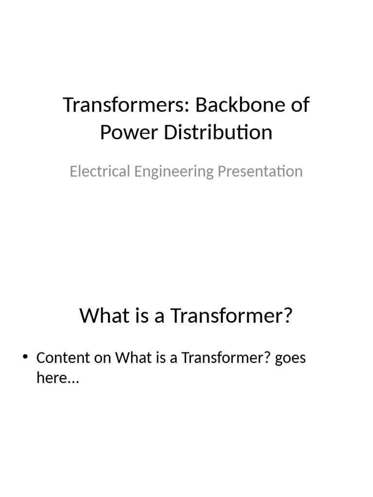 Electrical Engg Presentation 2 | PDF
