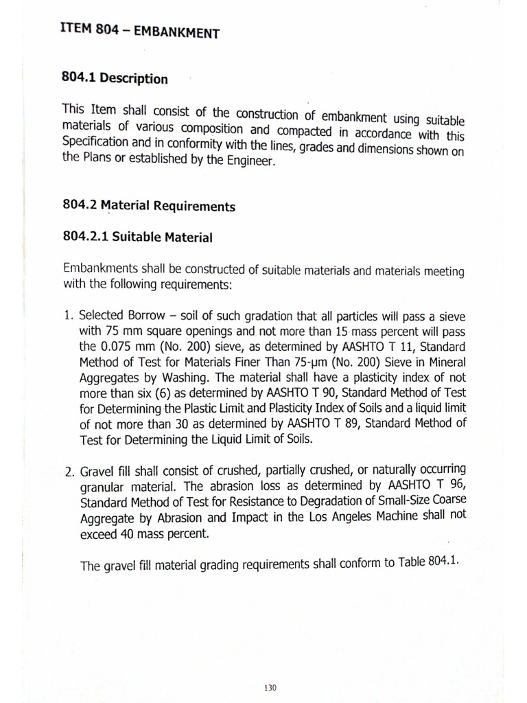 Item 804 - Embankment | PDF