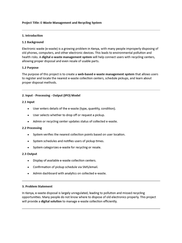 Project Title Project SAM | PDF | Electronic Waste | Waste Management