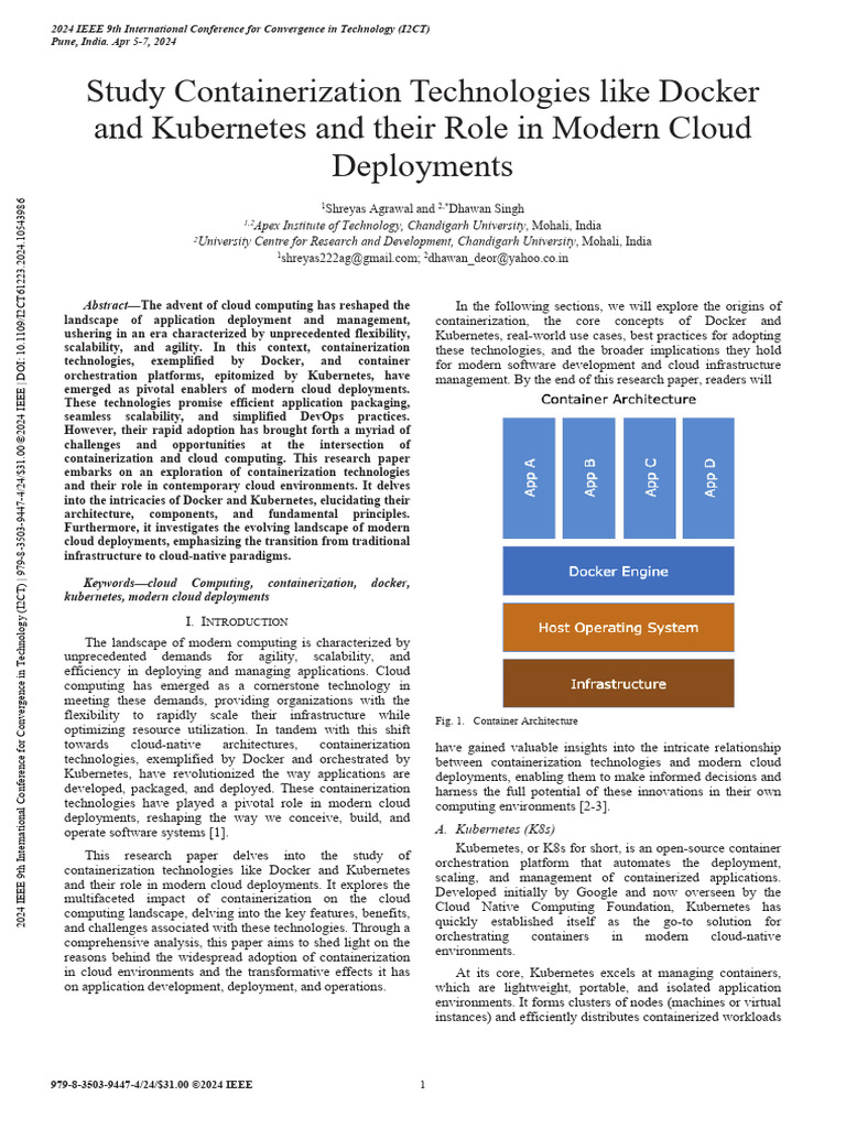 Study Containerization Technologies Like Docker and Kubernetes and ...