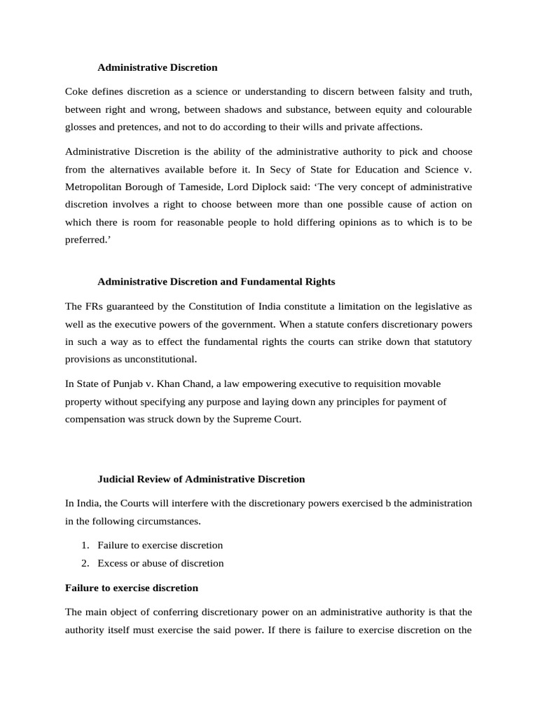 Administrative Discretion | PDF | Judicial Review | Public Law