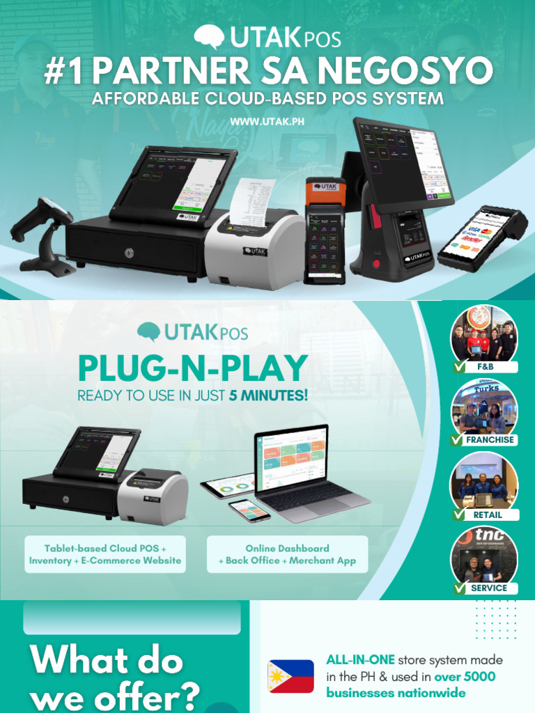 Utak POS: All-in-One Cloud System | PDF | Point Of Sale | Computing