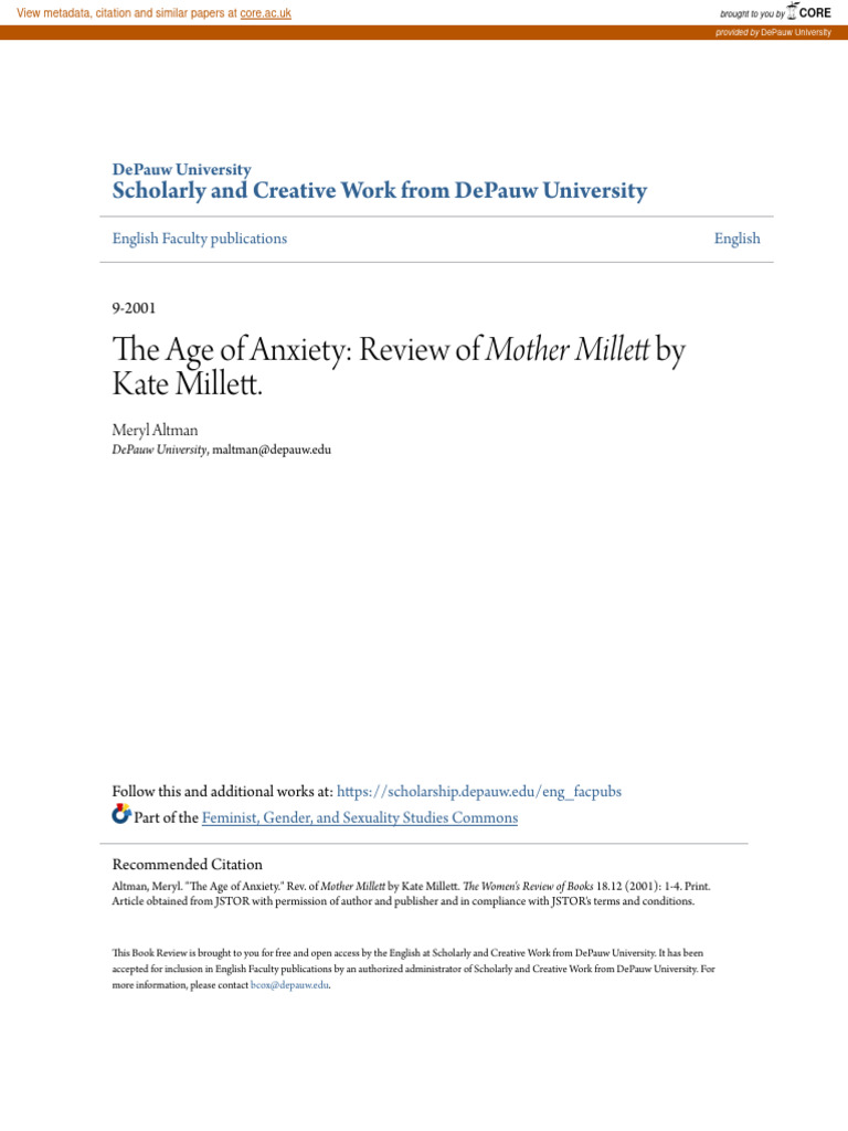 The Age of Anxiety Review of U3cem U3emo | PDF