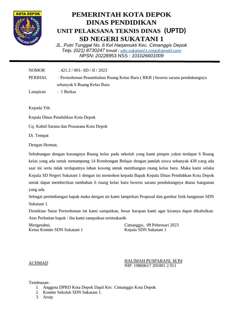 Surat Pengantar Proposal | PDF