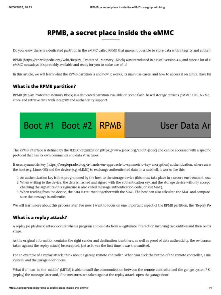 Understanding RPMB in eMMC Storage | PDF | Computer Data Storage ...