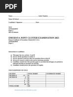 2024 Kcse Geography Paper 1 | PDF