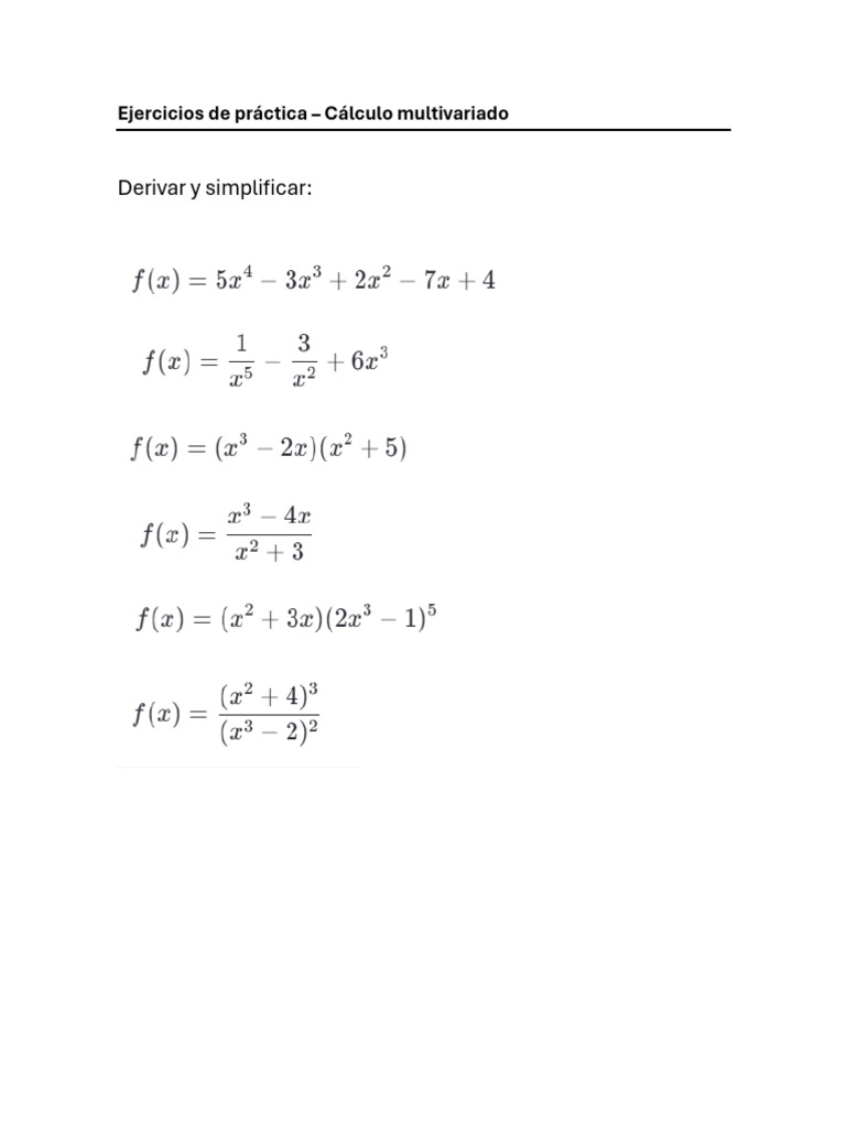 Taller de Práctica Cálculo Multivariable | PDF