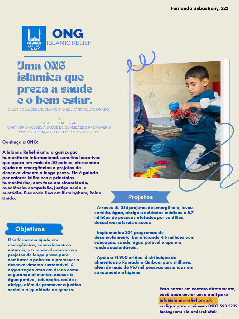 Panfleto ONG Islâmica - ISLAMIC RELIEF | PDF