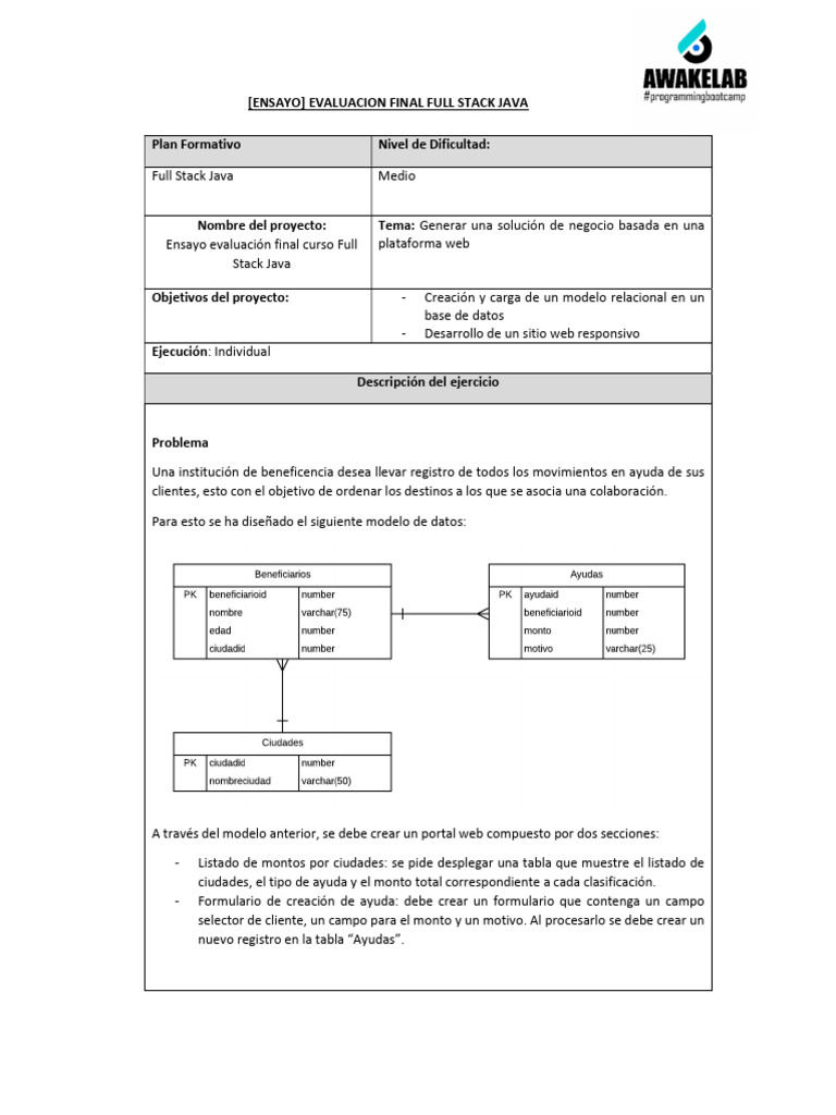 Full Stack Java - Simulacro 1 Evaluacion | PDF | Bases de datos | Java (lenguaje de programación)