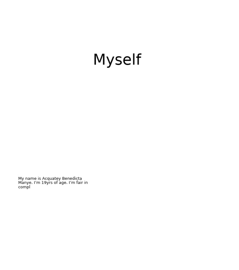 Myself | PDF