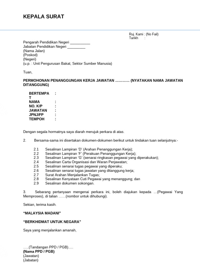 Contoh Surat Iringan | PDF