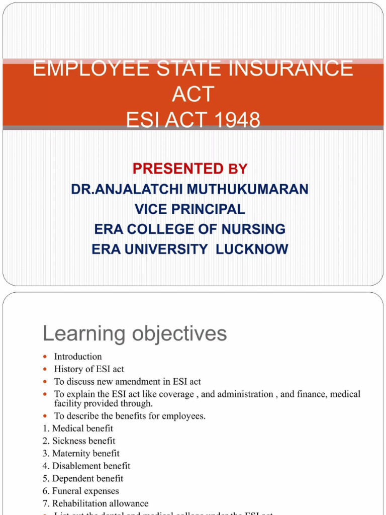 ESI Act | PDF