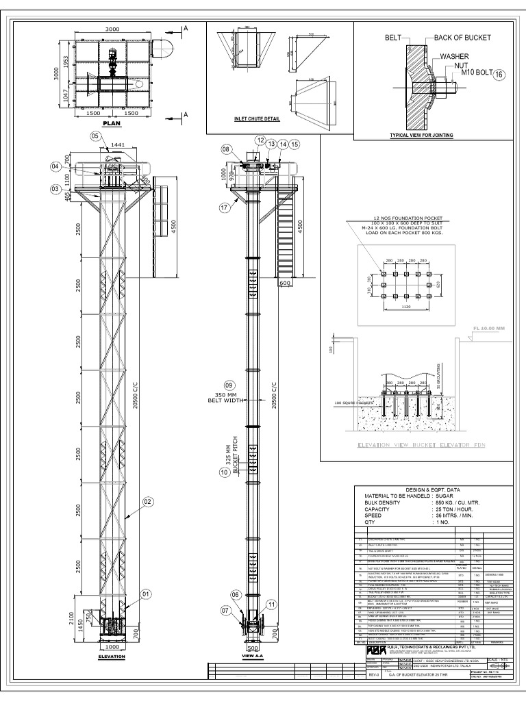 Bucket Elevator Design for Sugar Handling | PDF | Manufactured Goods